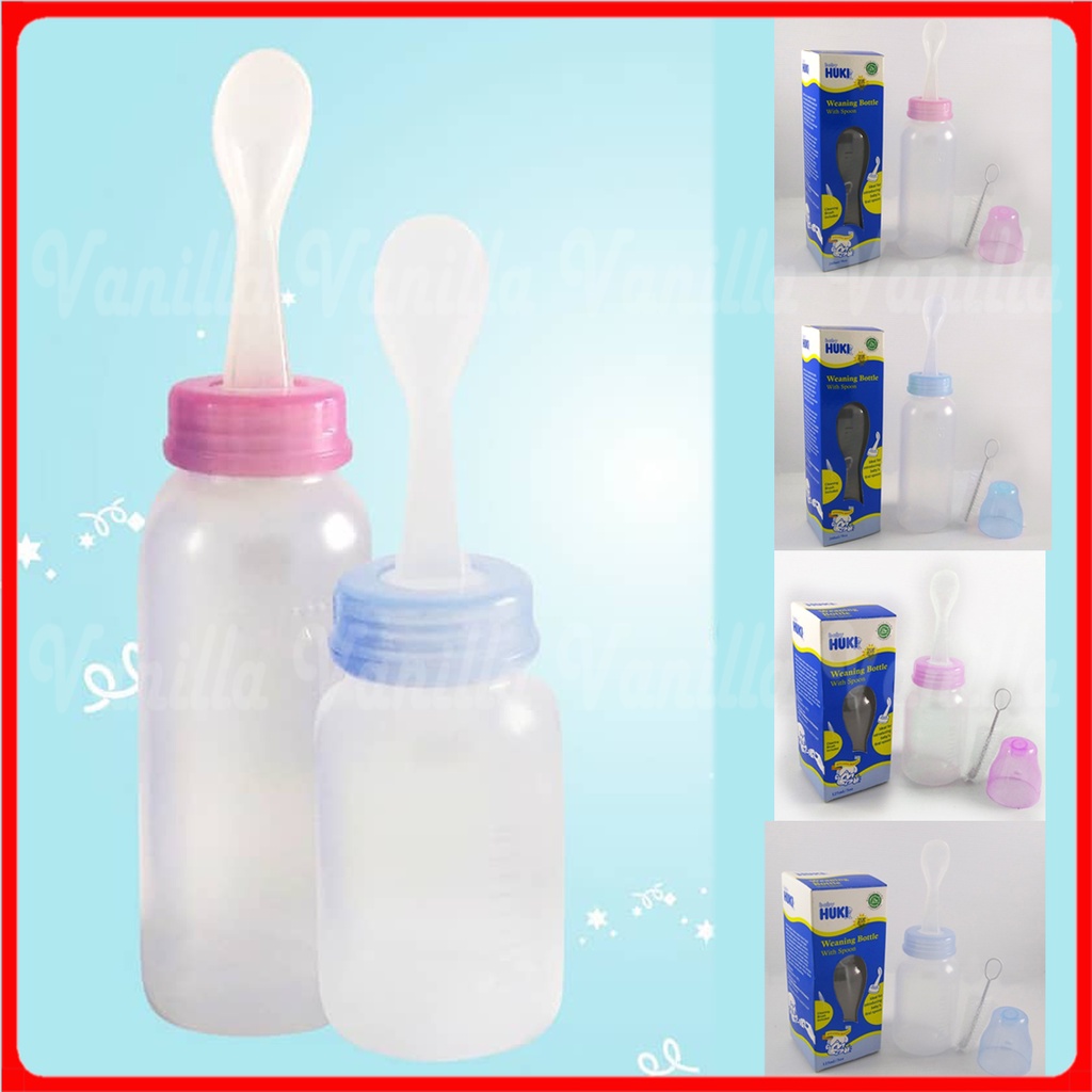 Jual Botol Sendok Makan Bayi Baby HUKI Weaning Bottle With Spoon Food Feeder Botol Bubur Bayi ...