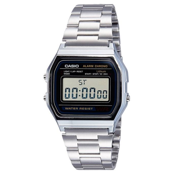 Jual CASIO A158WA-1DF STAINLESS STEEL DIGITAL WATCH | Shopee Indonesia