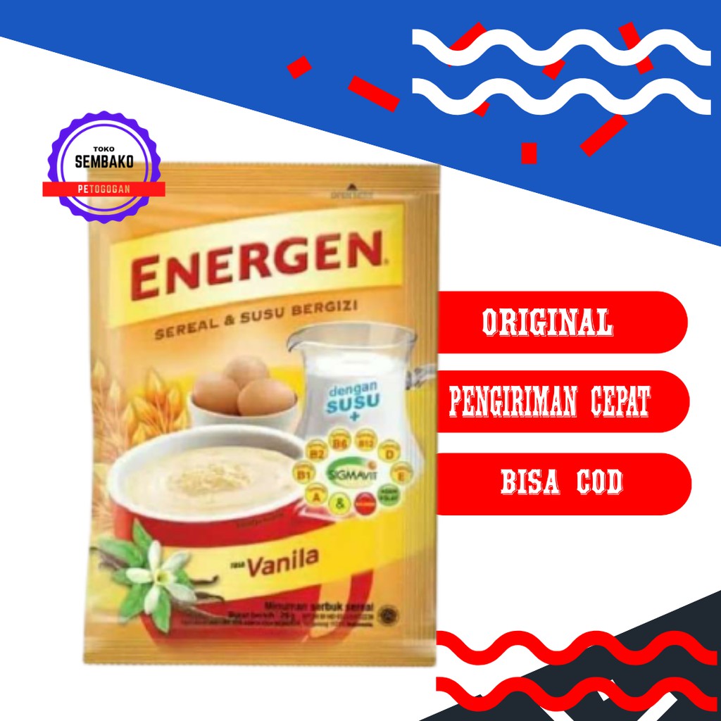 Jual Energen Rasa Vanila Sachet 29 Gram Toko Sembako Petogogan | Shopee ...