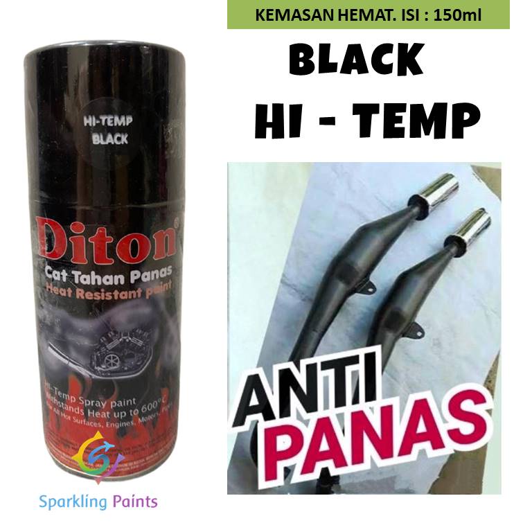 Jual Pilox Diton Hi Temp Black ANTI PANAS Hitam Doff untuk Mesin Knalpot kompor dll Cat Pilok ...