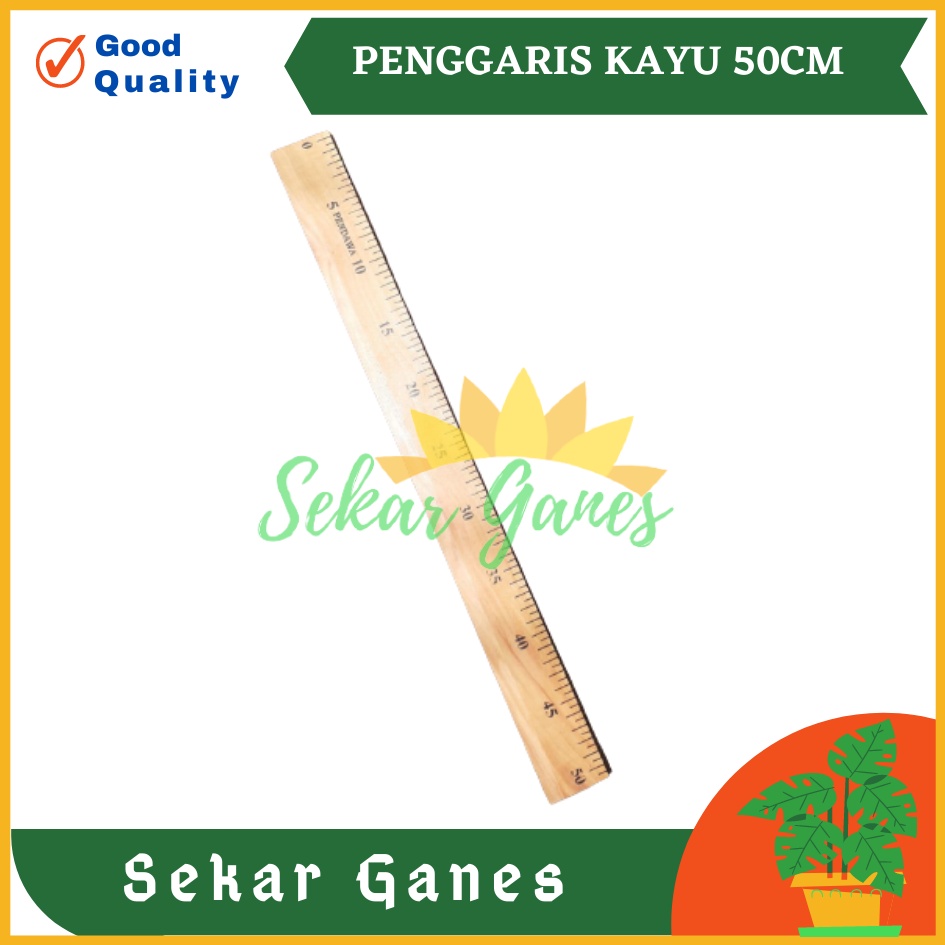 Jual Penggaris Kayu 50 Cm Panjang 0.5 M Penggaris Siku Segitiga Tebal ...