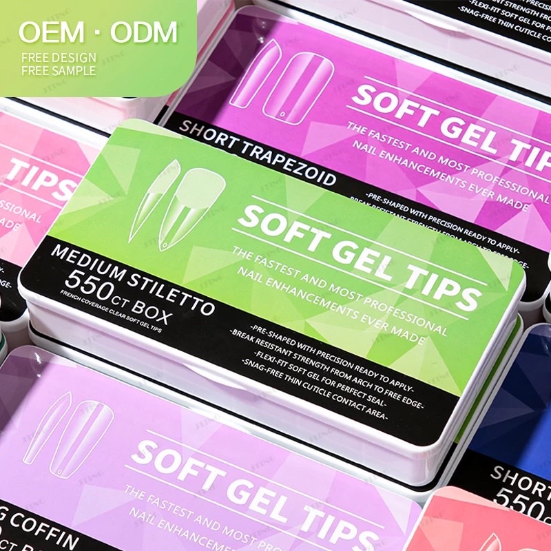 Jual Soft Gel Nails Tips 550pcs/box Clear Nail Extansion Fake Nail ...