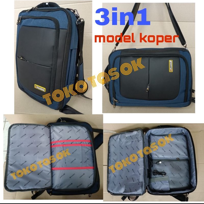 Jual tas ransel president 3 in 1 3092 original model koper | Shopee ...