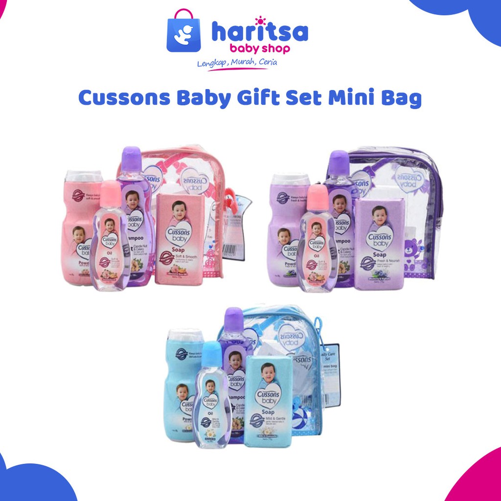 Jual Cussons Set Hadiah Perlngkapan Mandi Baby Gift Set Mini Bag Pink ...
