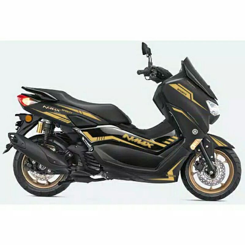 Jual Stiker Nmax 2020 Cutting Hitam Gold striping Modifikasi sticker ...