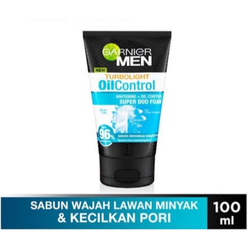 Jual Garnier Men Turbolight Oil Control Super Duo Foam 100ml | Shopee ...