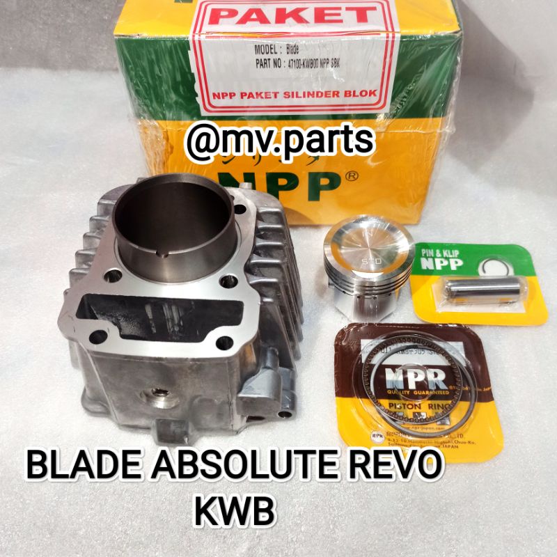 Jual Paket Blok Boring Silinder Seher piston Ring Blade Absolute revo Revo fit(Karbu) KWB Merek ...