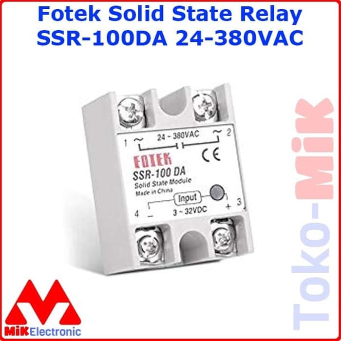 Jual FOTEK SSR-100DA 100A SOLID STATE RELAY SSR DC CONTROL AC 3-32V/24-380V | Shopee Indonesia