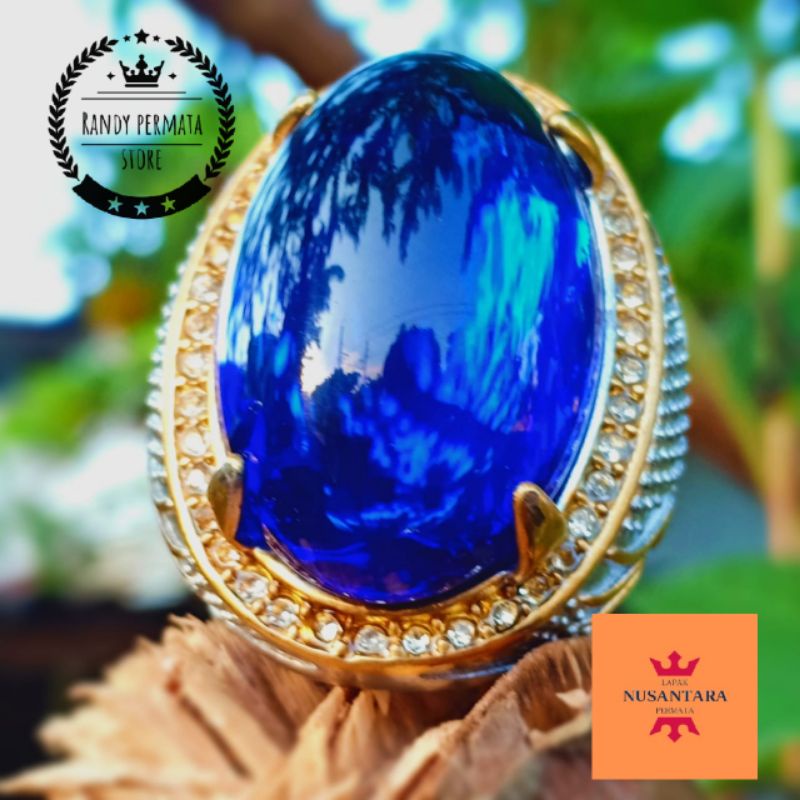Jual Cod Batu Akik Blue King Sapphir Jumbo Kristal Good Color High ...