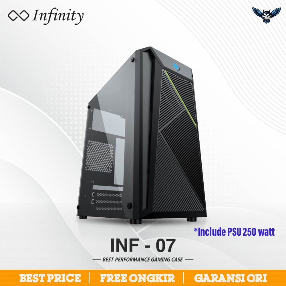 Jual Case Gaming Infinity F07 + PSU 250W | mATX | RGB Front | Casing ...