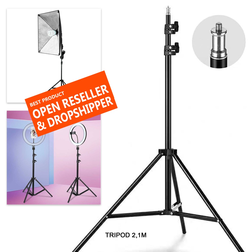 Jual Tripod Hp Universal 2.1 Meter Stand Action Camera Lampu Studio ...