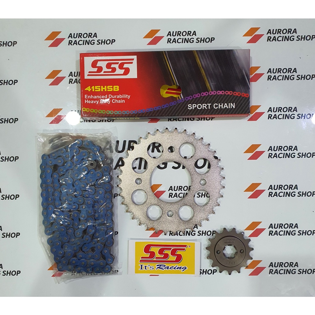 Jual Gear Set SSS Blade New 125 Fi & Rantai SSS 415 HSB Colour Series ...