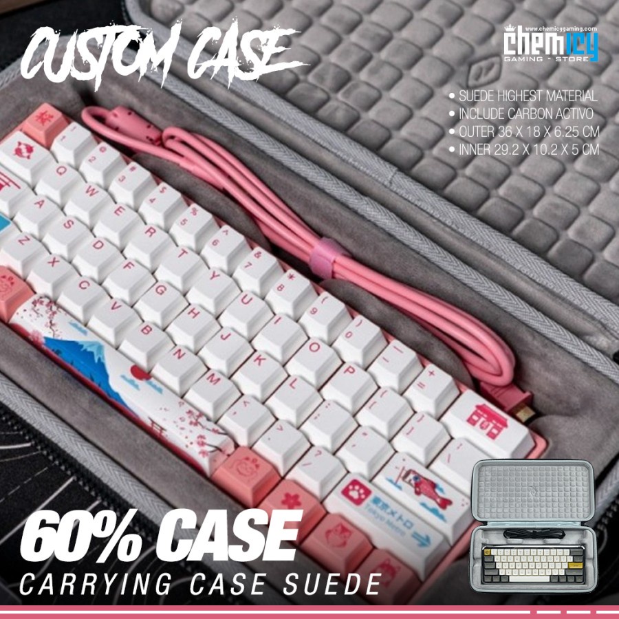 Jual 60% Carrying Case Suede for Gaming Keyboard | Shopee Indonesia