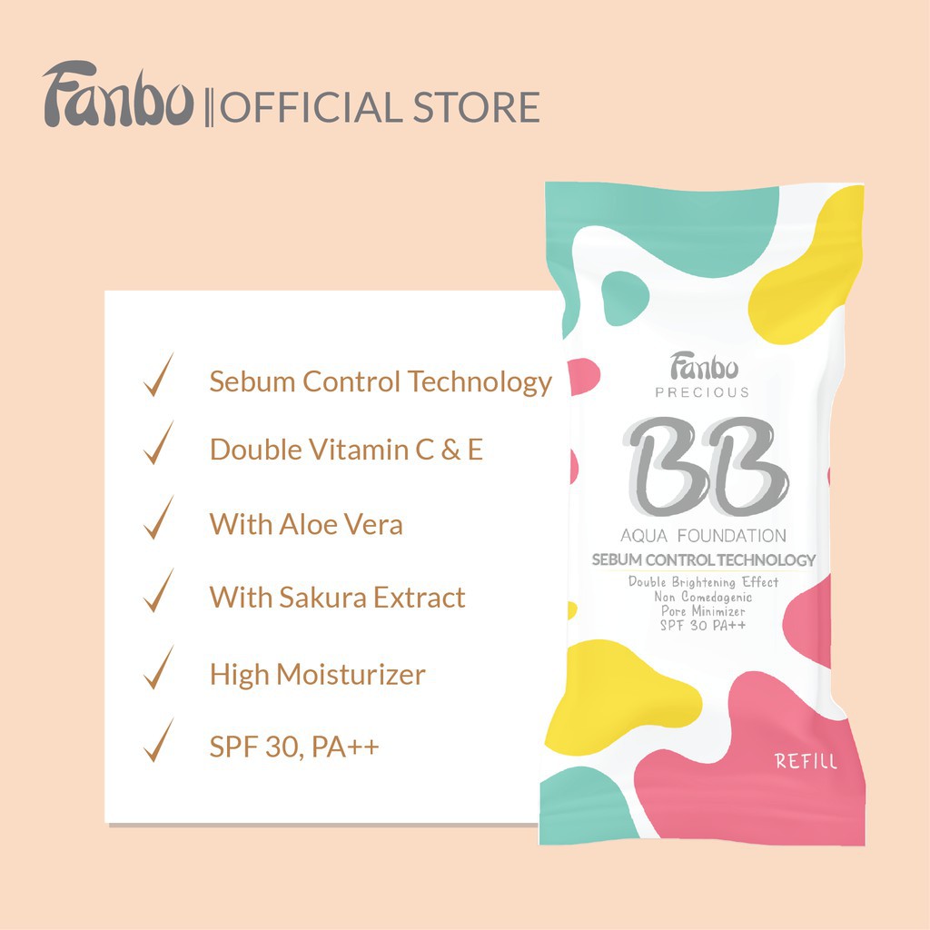 Jual FANBO BB AQUA FOUNDATION REFILL SEBUM CONTROL | Shopee Indonesia