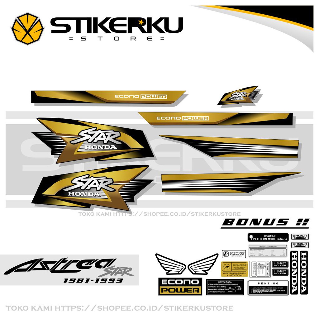 Jual STRIPING ASTREA STAR / PRIMA / 700 / 800 / STIKER / STICKER / ORI ...
