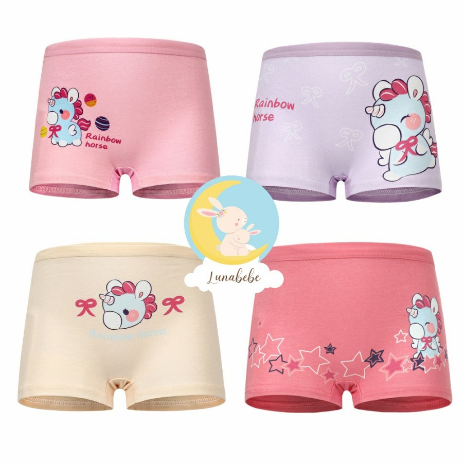 Jual (4 pcs) Celana dalam anak perempuan segiempat underwear boxer ...