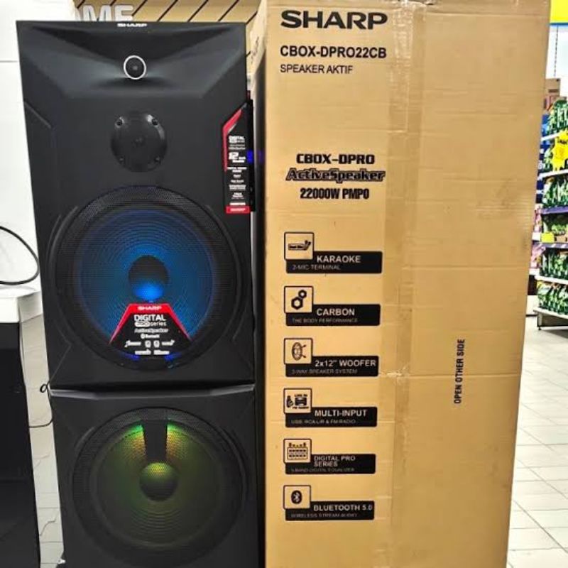 Jual Speaker Active Sharp CBOX-DPRO22CB (PRO22CB) | Shopee Indonesia