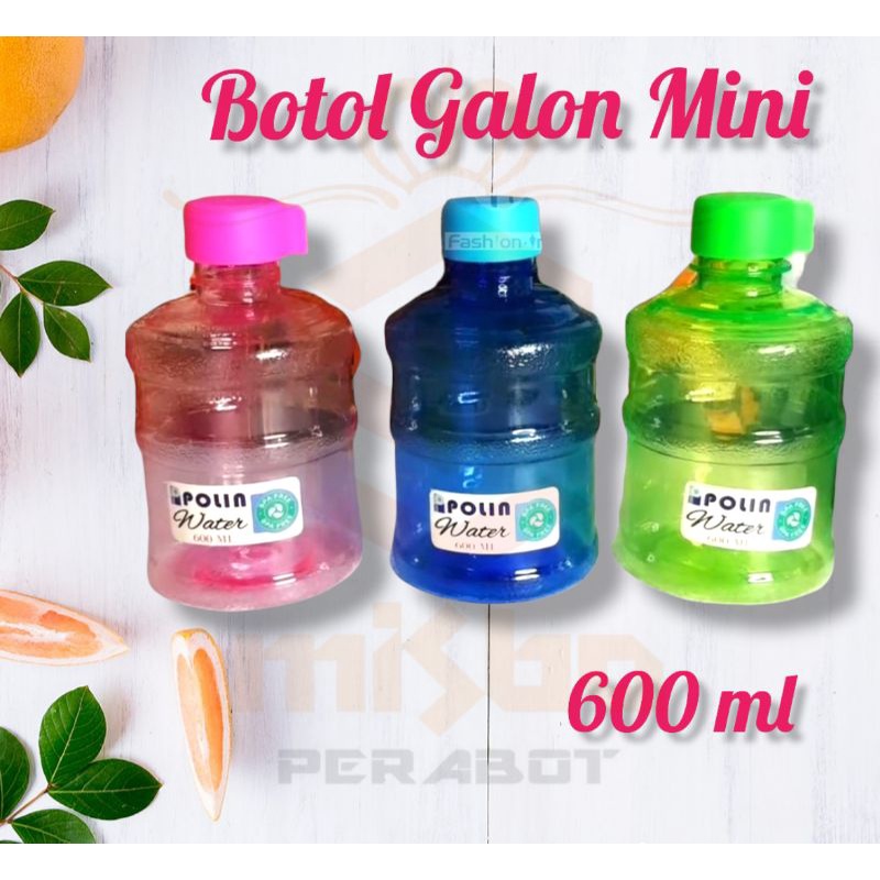 Jual Botol Galon Mini - Botol Minum Galon Warna - Water Bottle 600ml ...