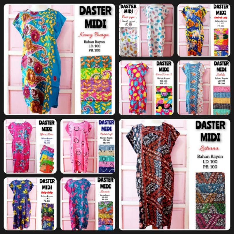 Jual vhe01-DASTER midi murah/Mini/bali/motif Random/warna dan motif ...