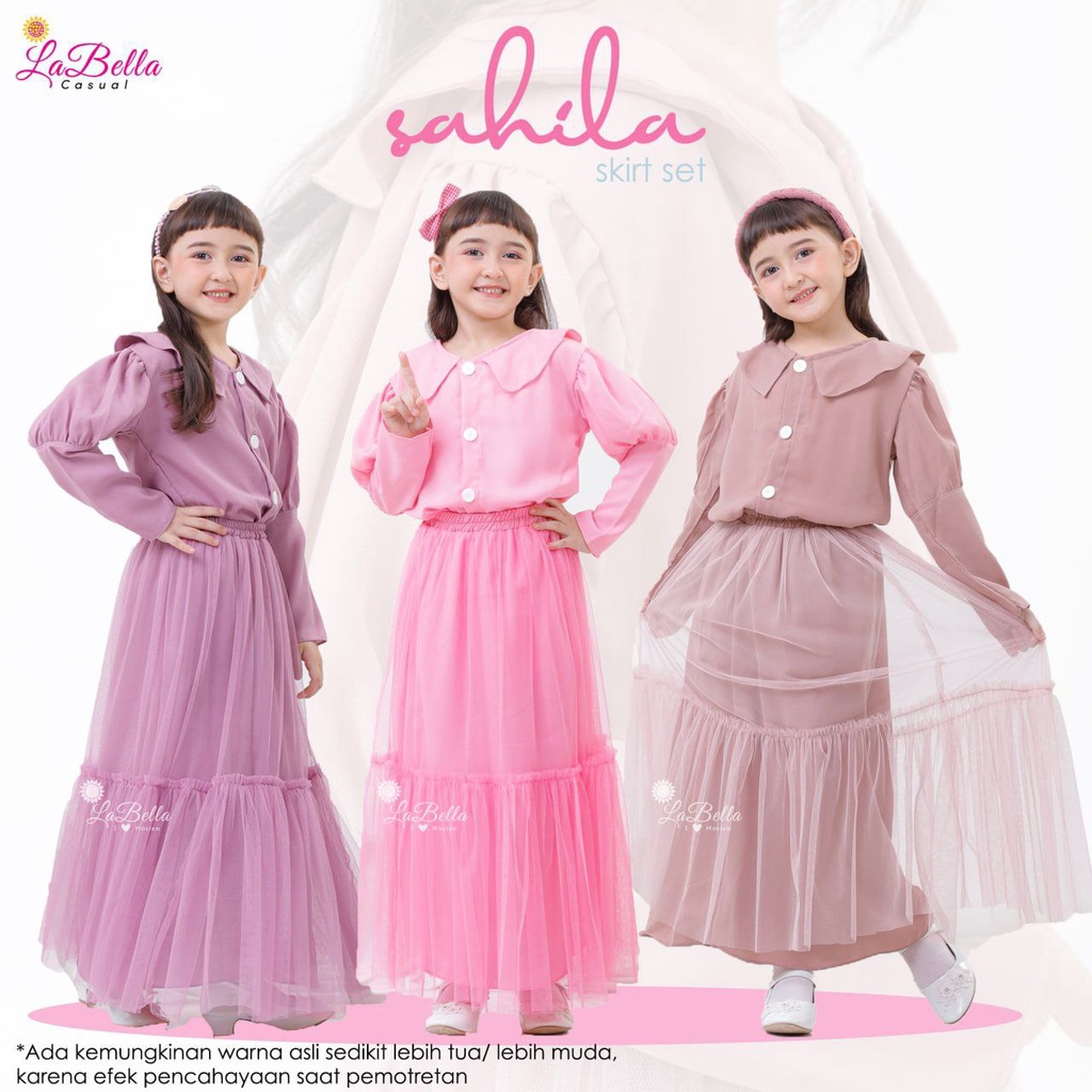 Jual (5-10 tahun) Sahila by Labella Baju Setelan Tunik Rok Tutu Anak ...