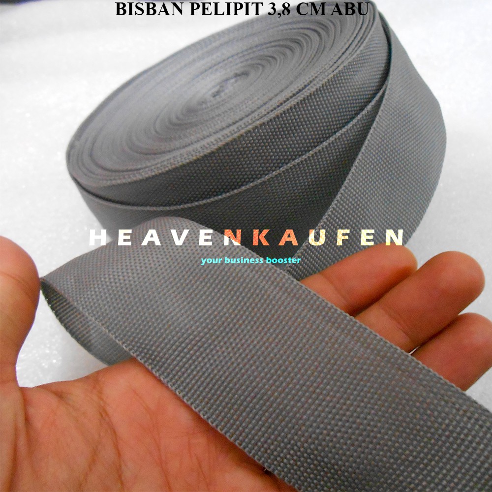 Jual Bisban Pelipit / Webbing PCR Lebar 3,8 cm Abu - Abu Harga Per Rol ...
