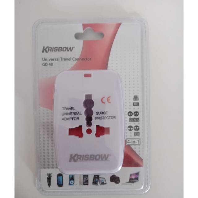 Jual Krisbow universal travel connector colokan listrik | Shopee Indonesia