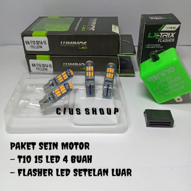 Jual LAMPU LED PAKET SEIN MOTOR T10 NINE 15 MATA JELLY LAMPU SEIN SENJA ...