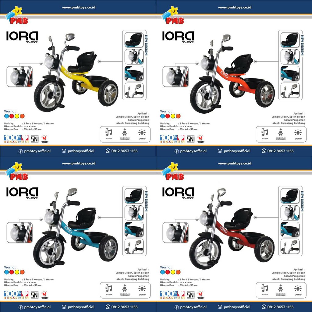 Jual SEPEDA ANAK RODA 3 PMB IORA T-20 | Shopee Indonesia