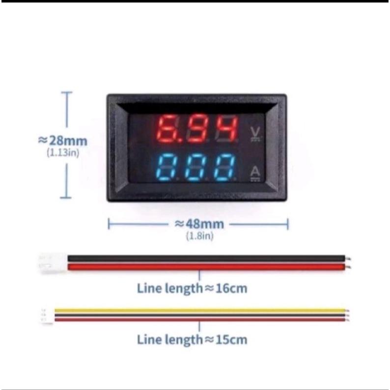 Jual Dual Volt Amp Meter Digital Ampere Meter Voltmeter 10A 0-100V ...