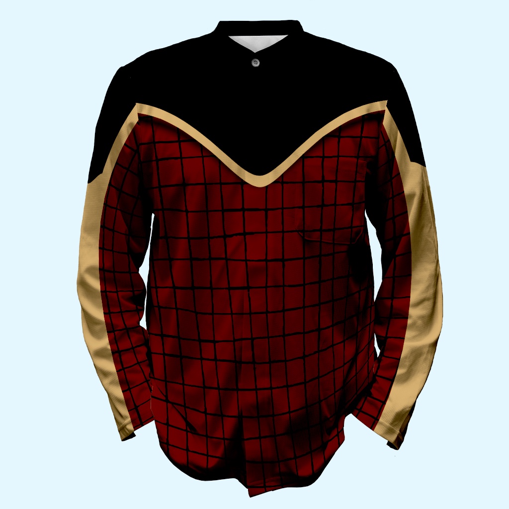 Jual Baju Koko Jersey Dewasa Color Block Black Cream Red KDCB 04 Full ...