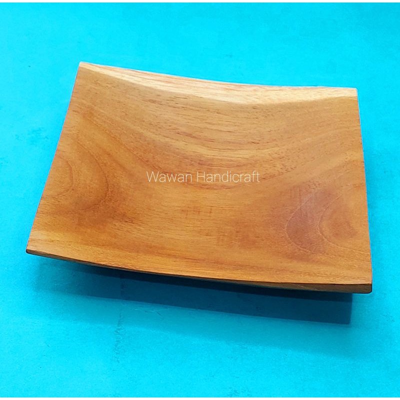 Jual Piring kayu/piring cekung/piring saji/placemat kayu jati 12x12cm ...