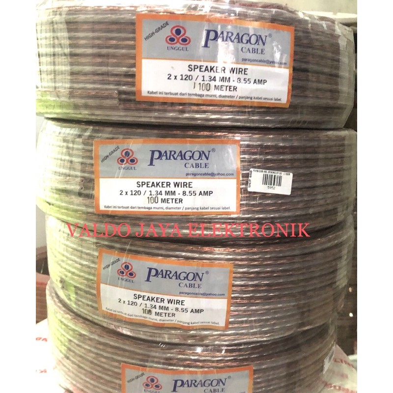 Jual PARAGON Kabel Speaker 2x120 @ 100Meter Kabel Transparan Kabel ...