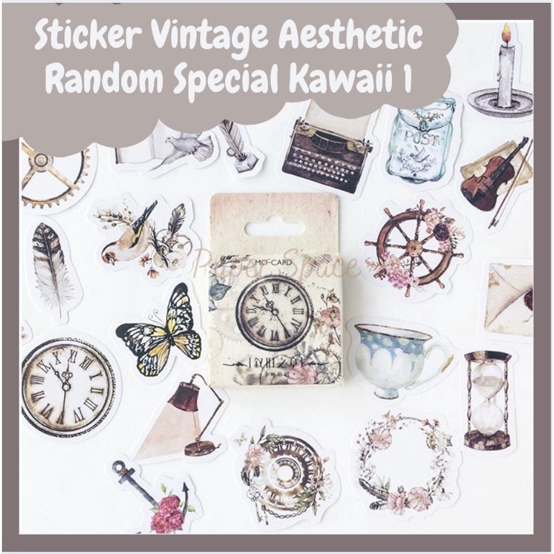 Jual Sticker Vintage Aesthetic Stiker Estetik Kawaii Sticker Planner ...