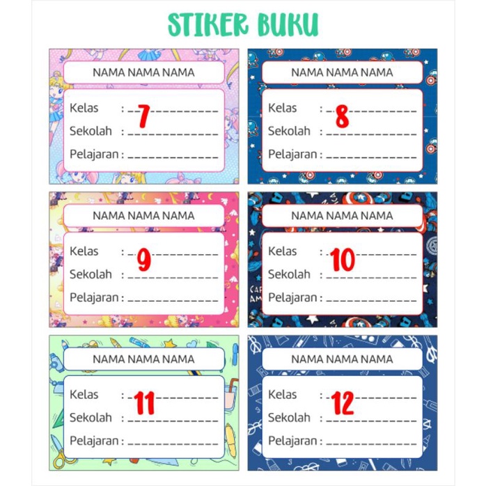 Jual Stiker Buku Sekolah Stiker Label Buku Sticker Buku | Shopee Indonesia