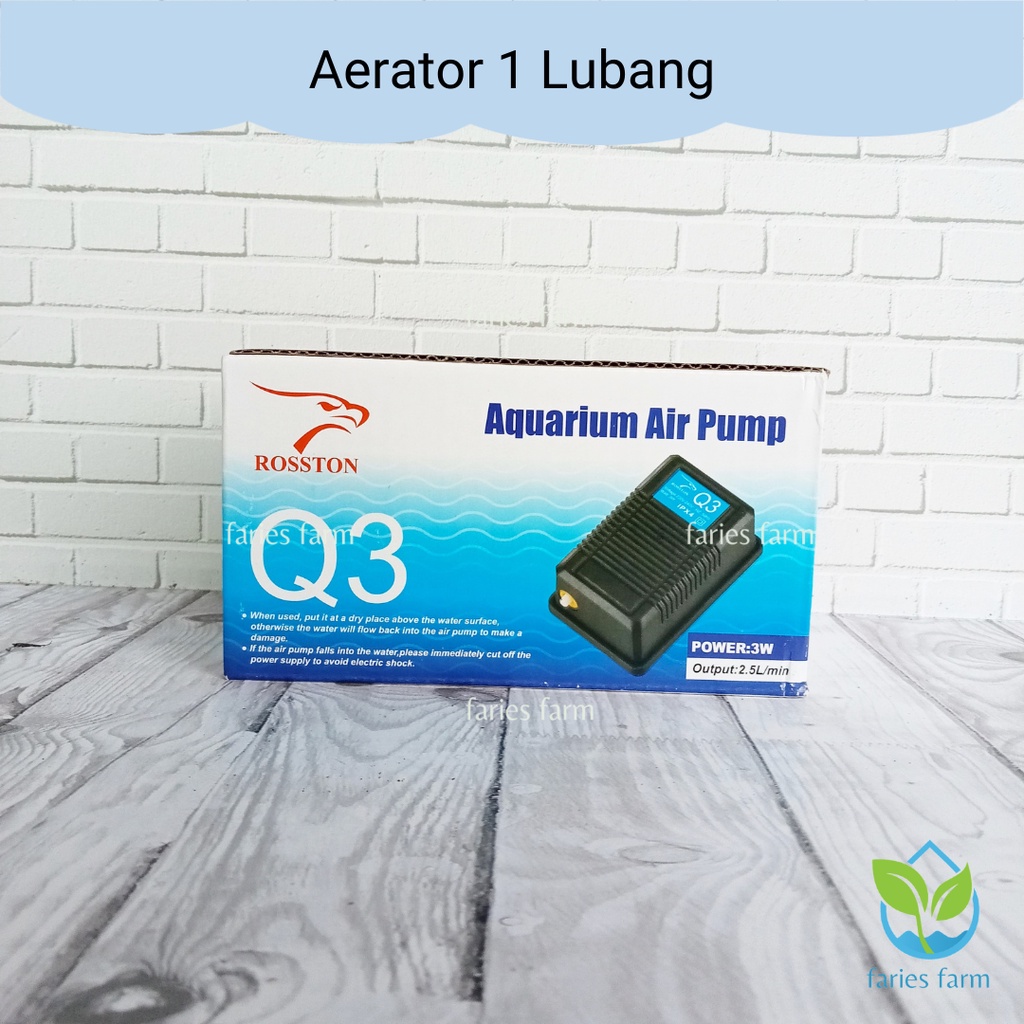 Jual Aerator Pompa Udara Rosston Q3 Air Pump 1 Lubang Gelembung Aquarium | Shopee Indonesia