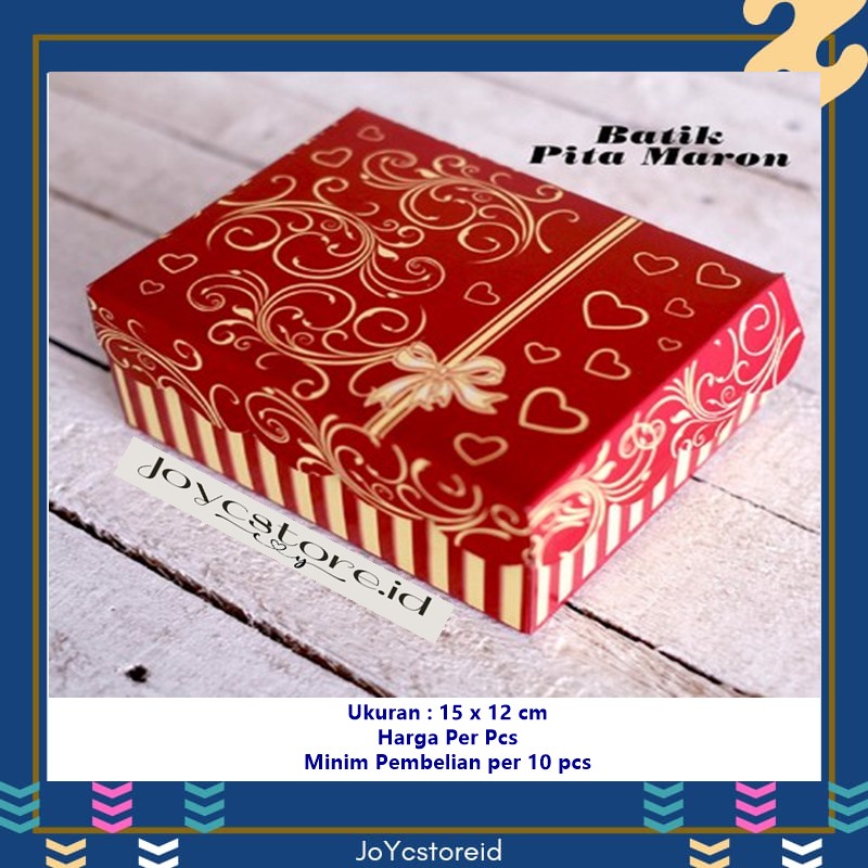 Jual Dus Roti Kotak Kue Cantik R5k Batik PITA Kotak 15x12 Box Jajan - Merah/ Box Kue / Box Jajan ...