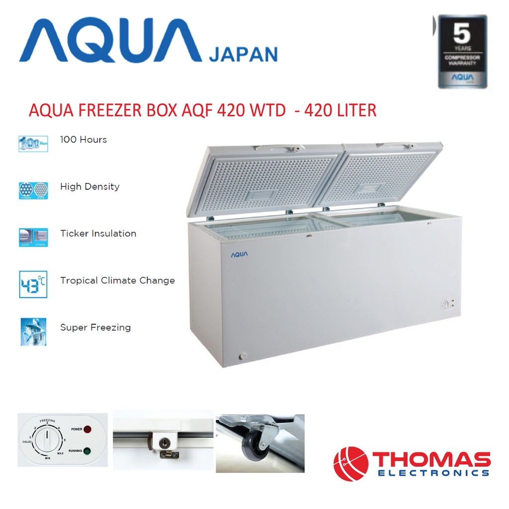 Jual Chest Freezer Aqua AQF420WTD FREEZER BOX AQUA AQF 420 WTD 420 ...