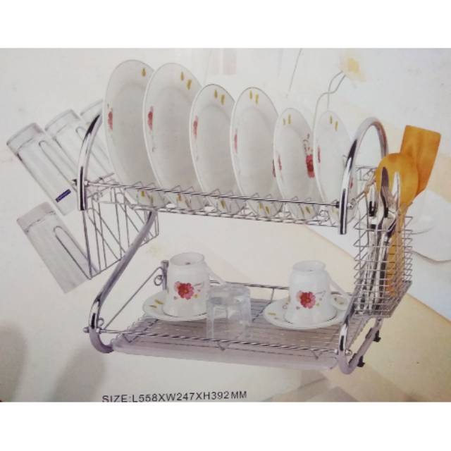 Jual Rak Piring Portable Susun 2 S Style | Shopee Indonesia
