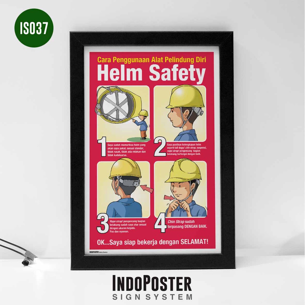Jual Poster K3 Keselamatan Kerja Safety Cara Penggunaan APD PPE - Helm ...