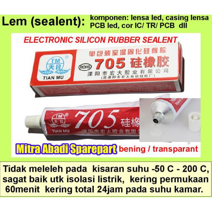 Jual Lem Tian Mu 705 Transparan / Bening | Shopee Indonesia
