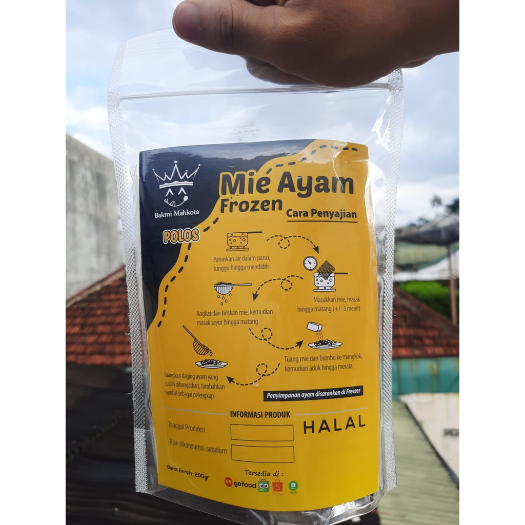 Jual Mie Ayam/Bakmi Ayam Siap Masak Bakmi Frozen Food Kemasan Bakmi Mahkota HALAL ( STANDING ...