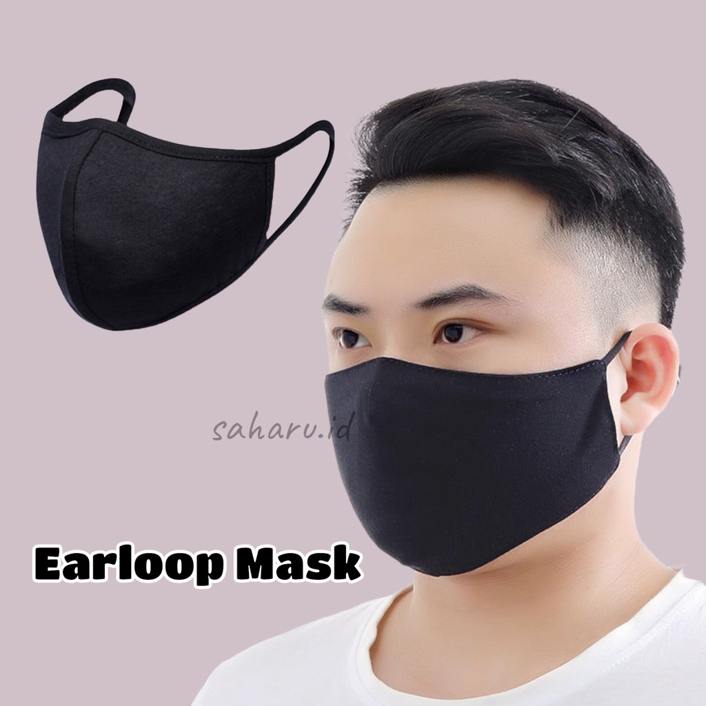 Jual Masker kain lapis busa earloop mask masker 3 ply unisex | Shopee ...