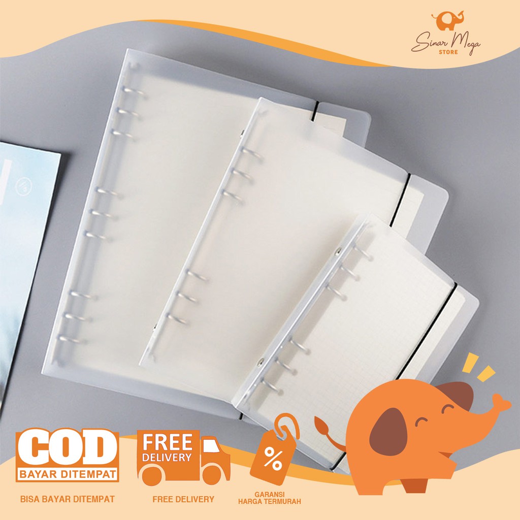 Jual DIY 6 Ring Plastic Binder Cover A5, A6 & A7 Transaparan ...