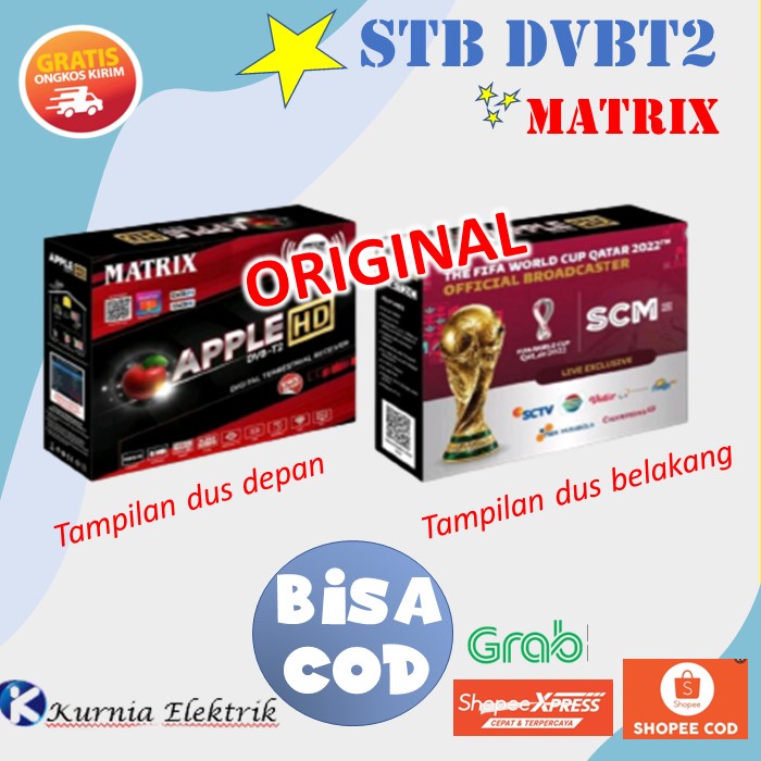 Jual SET TOP BOX STB TV DIGITAL DVBT2 MATRIX APPLE MERAH VARIAN DONGLE ...