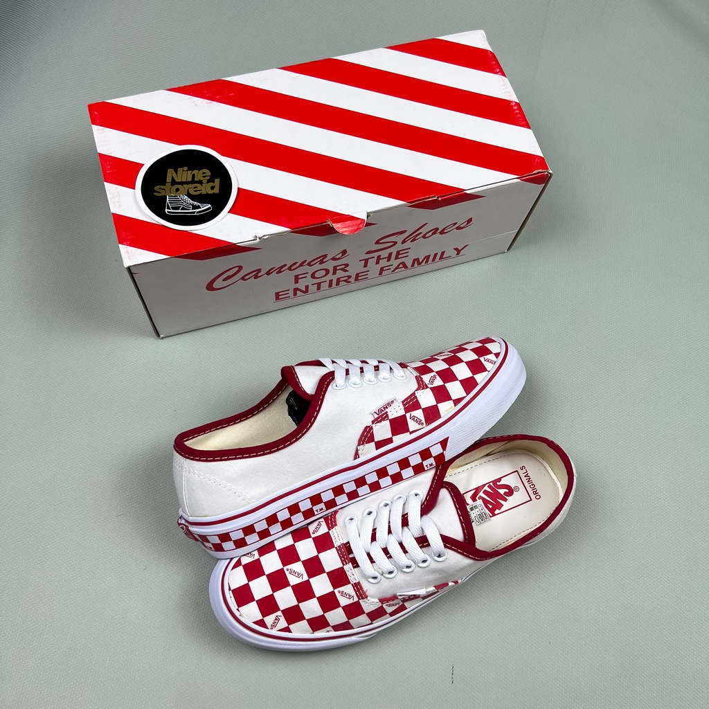 Jual VANS AUTHENTIC X NBHD CHECKERBOARD WHITE RED | VANS PREMIUM | VANS ...