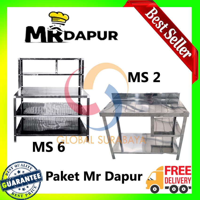 Jual PAKET HEMAT MEJA STAINLESS MR DAPUR MS 6 & MS 2 | Shopee Indonesia
