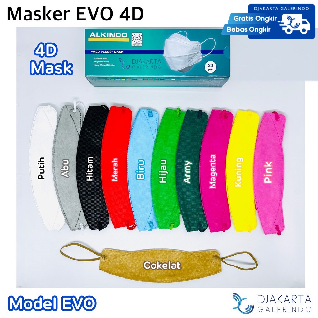 Jual Masker EVO 4D MedPlus KF94 4D Medplus 3 ly 1 Box isi 20 Pcs ...