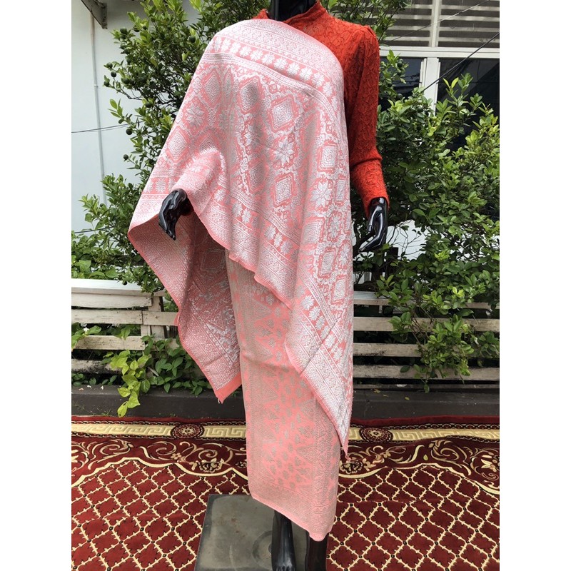 Jual SONGKET LEPUS 1 BENANG ORI BABY PINK SILVER - ILHAM SONGKET TENUN TANGAN ASLI PALEMBANG ...