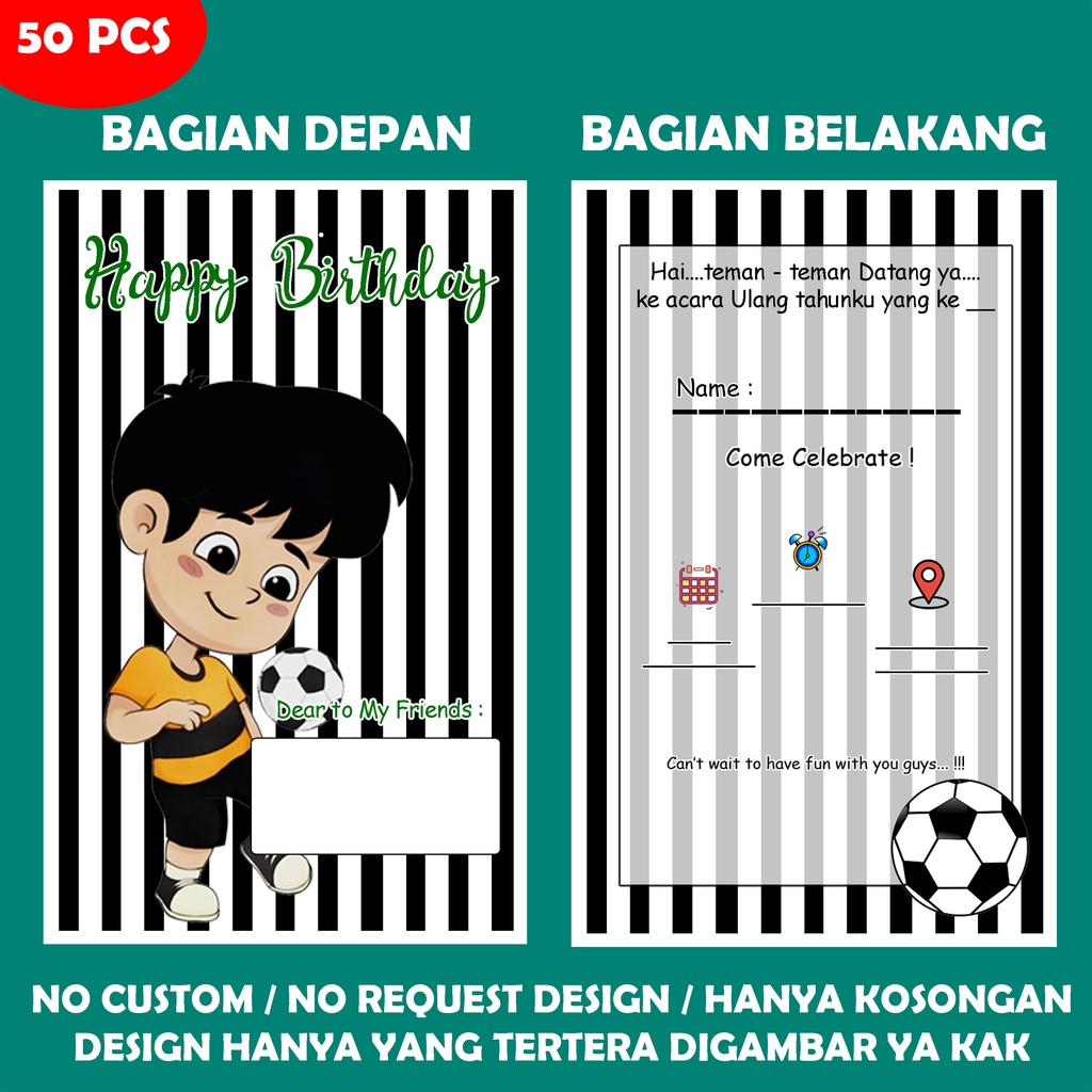 Jual Undangan ulang tahun design 03 no custom / undangan ultah ...