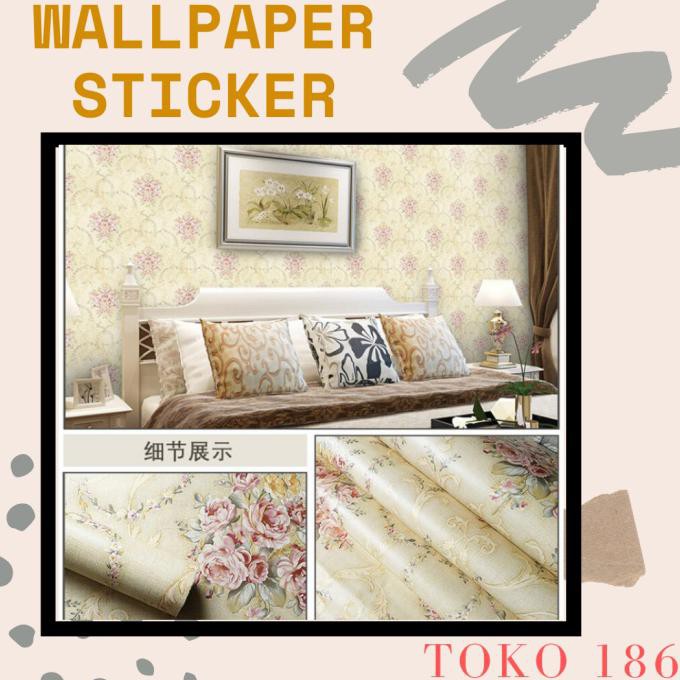 Jual Mudah Batik Flower Kuning Gading Ukuran 45Cmx10M - Wallpaper ...